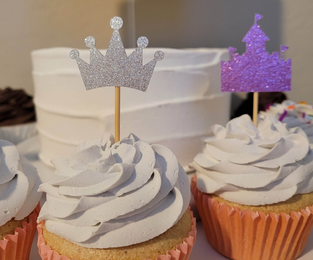 Princess Cupcake Toppers - Mini Decorations - Castles & Crowns - Lots ...