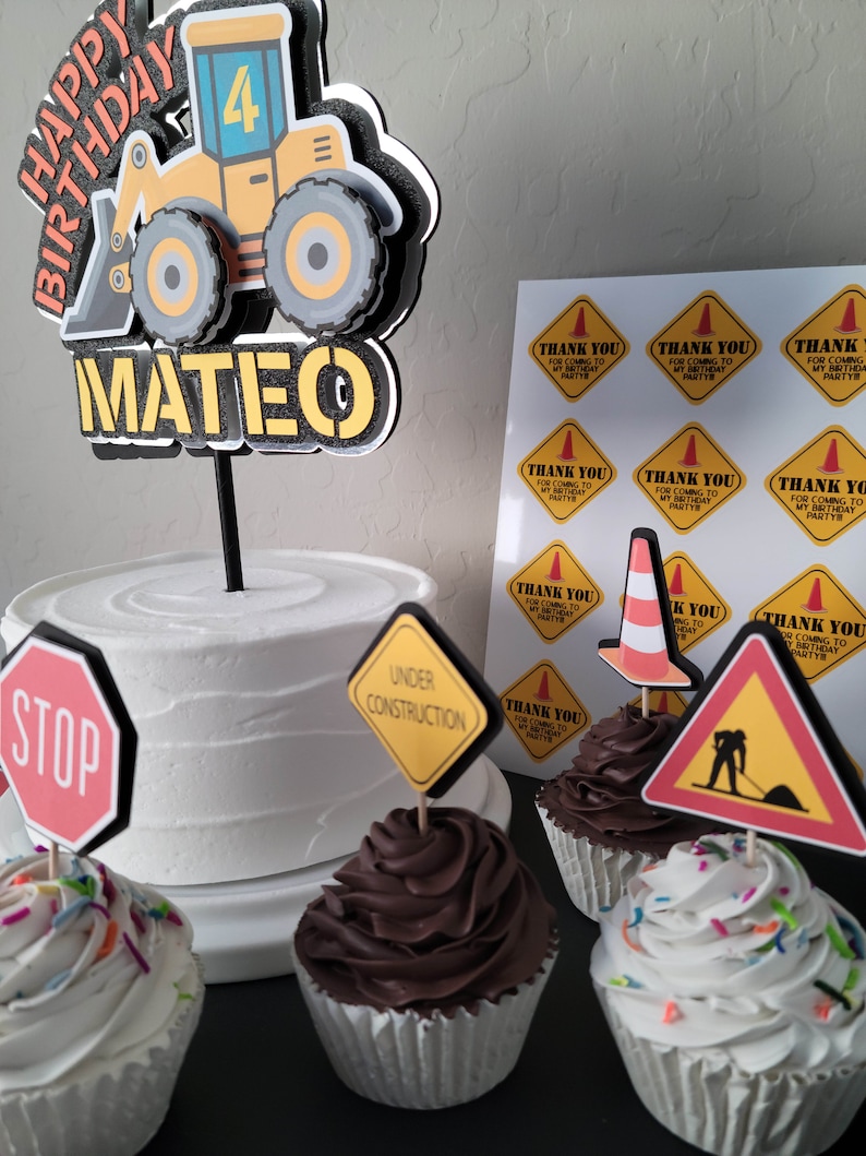 Construction Birthday Theme Bulldozer Design Party Cake - Etsy