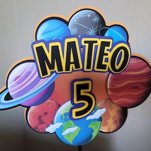 Custom Solar System Cake Topper - Space Cake Topper, Planets Birthday ...