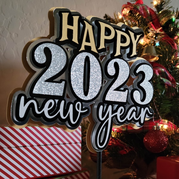 New Year Cake Topper - Etsy