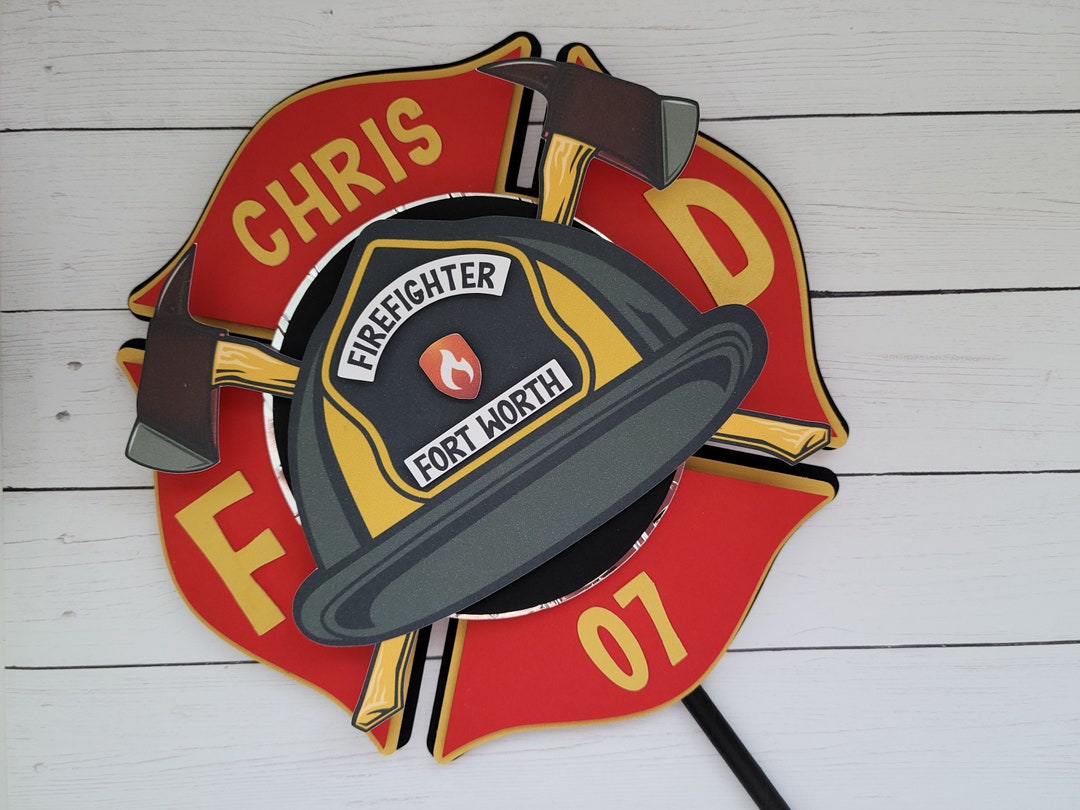 Fireman Cake Topper - Custom Fire Department Theme Birthday ...