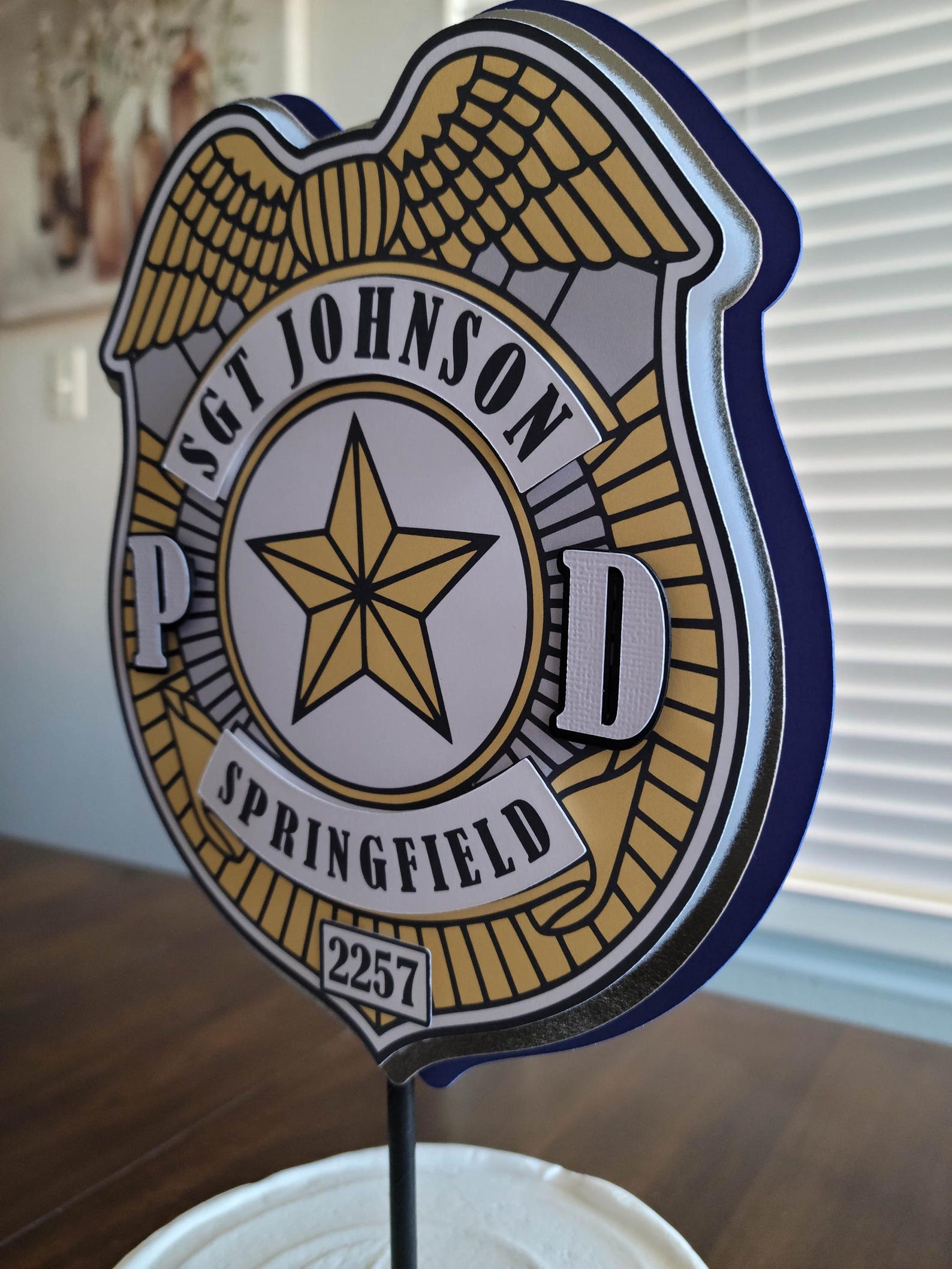 Police Badge Cake Topper - Custom Law Enforcement Theme Birthday ...