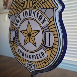 Police Badge Cake Topper - Custom Law Enforcement Theme Birthday ...