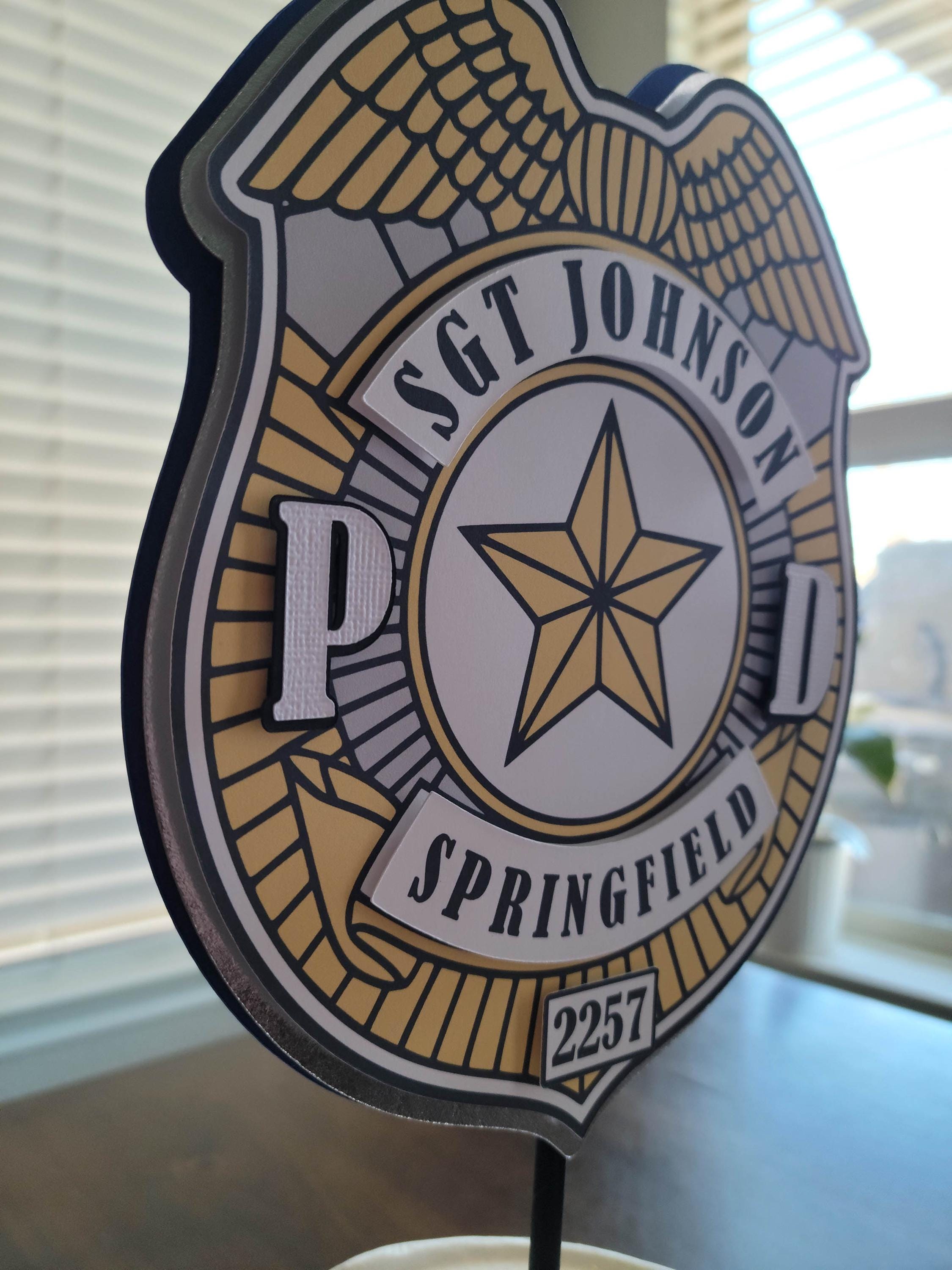 Police Badge Cake Topper - Custom Law Enforcement Theme Birthday ...