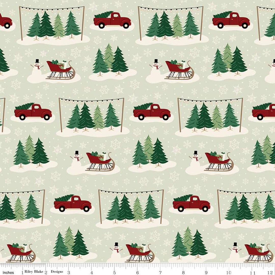 Riley Blake Christmas Traditions Main Mint - Etsy