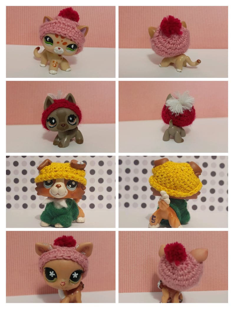 Bobble Hat Beanie Crocheted for LPS POP Littlest Pet Shop Figures ...