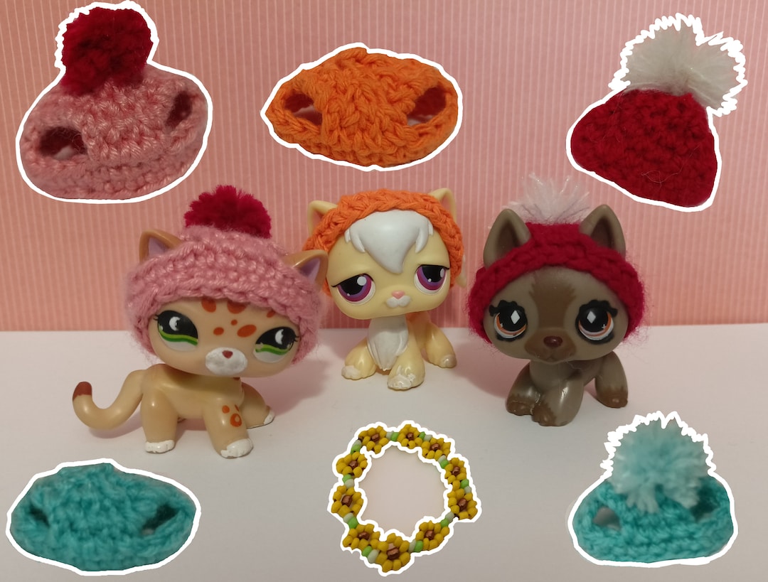 Bobble Hat Beanie Crocheted for LPS POP Littlest Pet Shop Figures ...