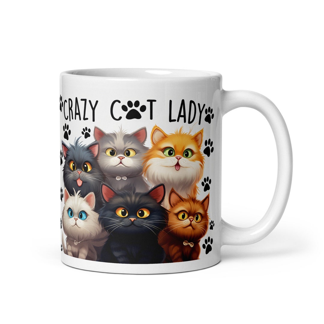 Crazy Cat Lady, Crazy Cat Coffee Mug, Cat Lovers Mug, I Love My Cat Mug ...