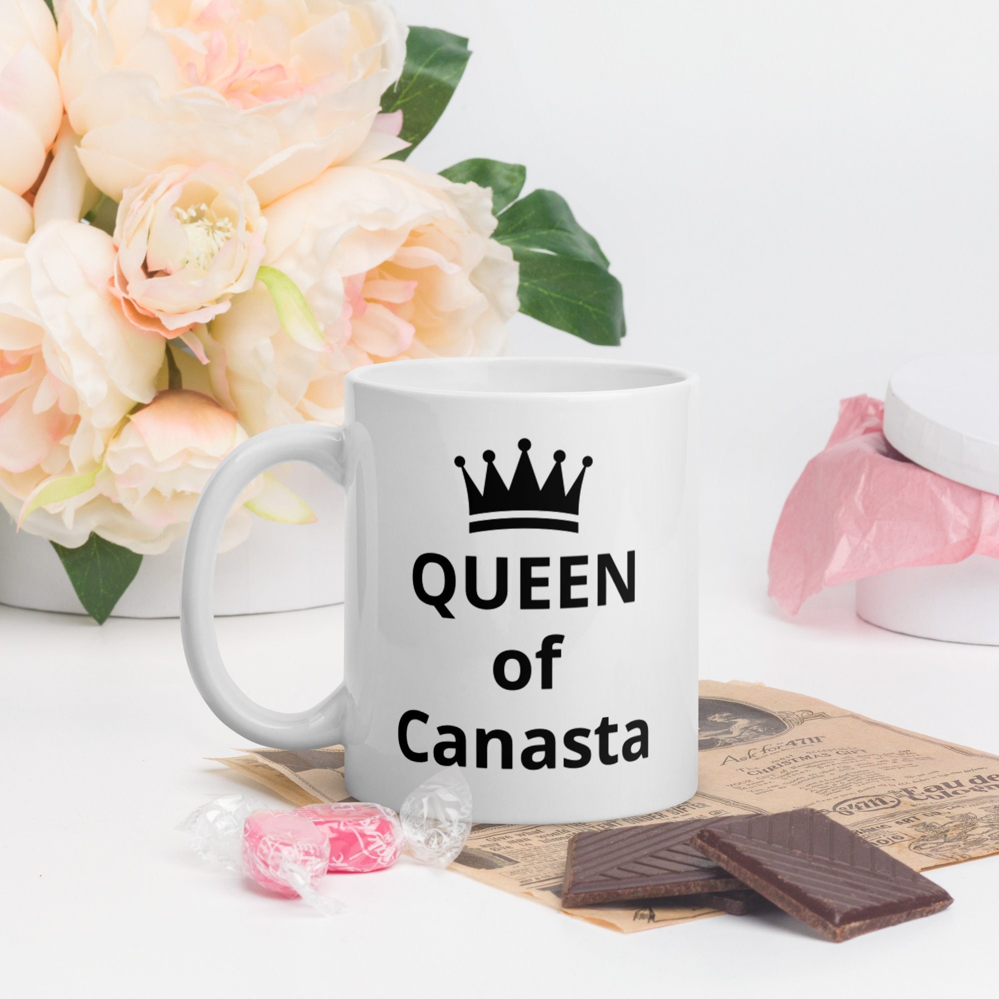 Queen of Canasta Mug, Canasta Card Game, Card Game Mug, Queen Coffee ...