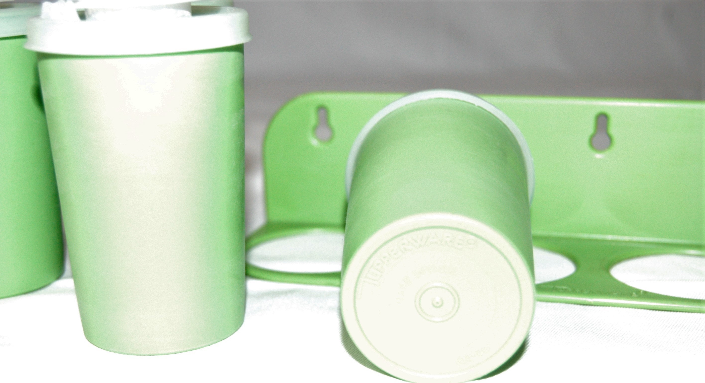 Vintage Tupperware Spice Containers With Rack Wall Mount - Etsy