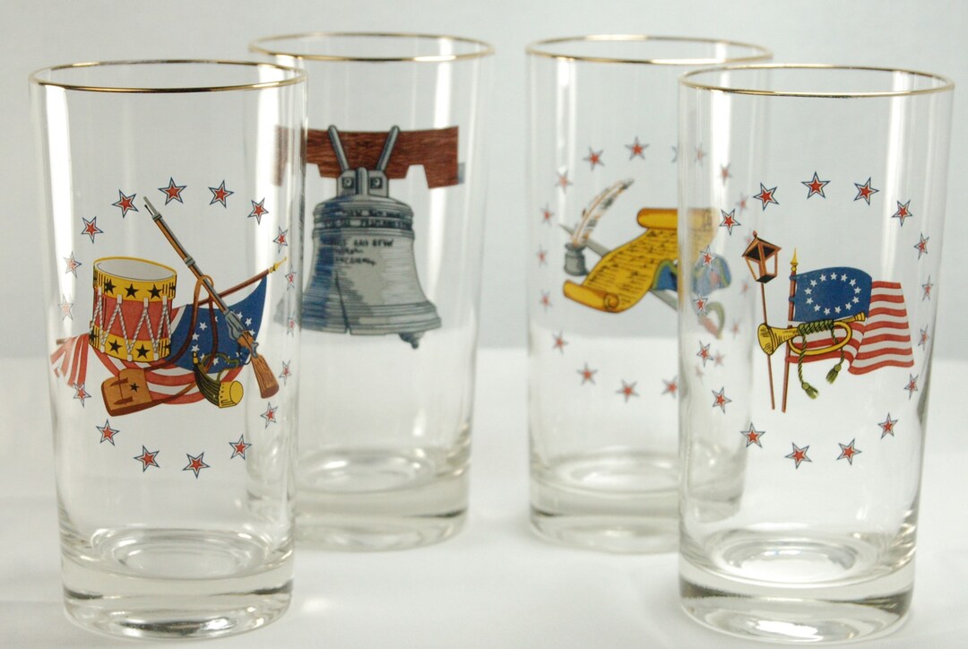 Bicentennial Themed Set of Glasses - Etsy
