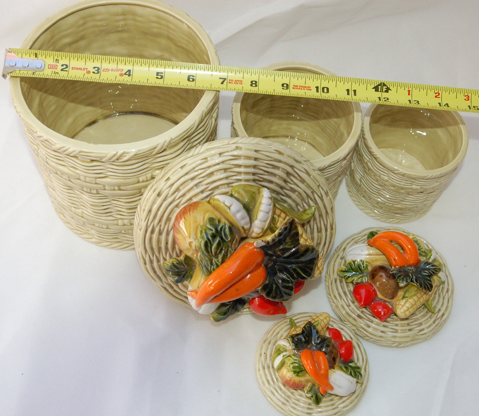 Vintage Lefton Basketweave Canisters Set of Three Made in Japan - Etsy