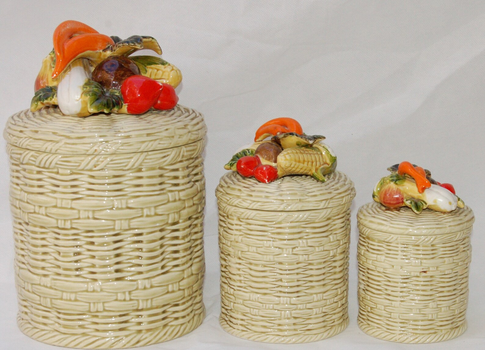 Vintage Lefton Basketweave Canisters Set of Three Made in Japan - Etsy