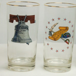 Bicentennial Themed Set of Glasses - Etsy