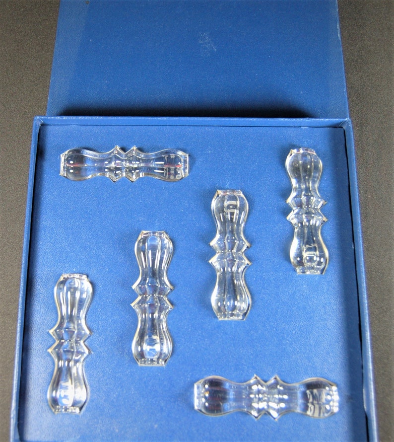 Set 6 Vintage Cristallerie De Sevres Set of Crystal Knife Rests IN BOX ...