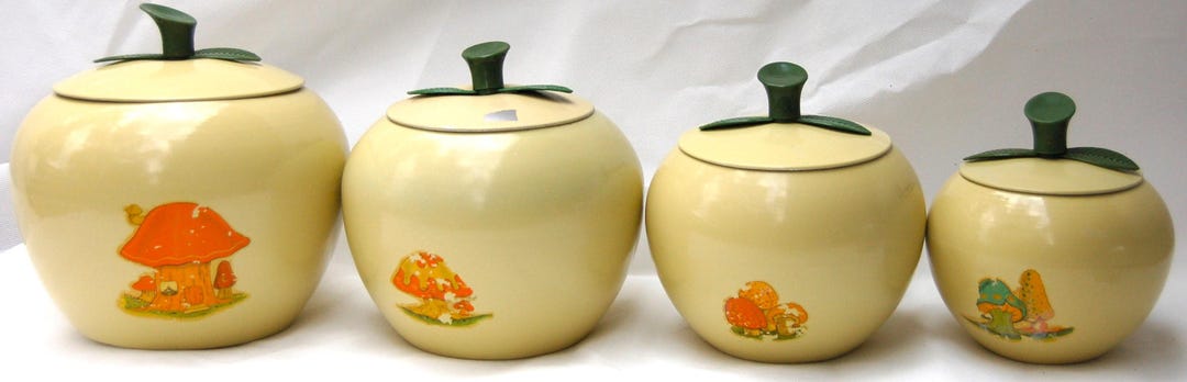 Chrom-ever Golden Apple Canister Set of 4 - Etsy