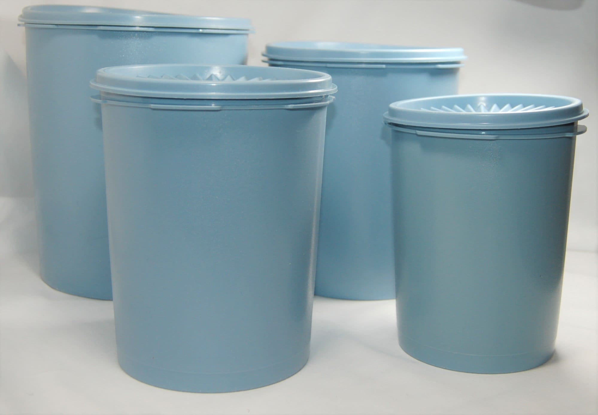 Vintage Pastel Blue Tupperware Canisters Set of 4 Etsy - Etsy