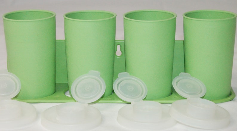 Vintage Tupperware Spice Containers With Rack Wall Mount - Etsy