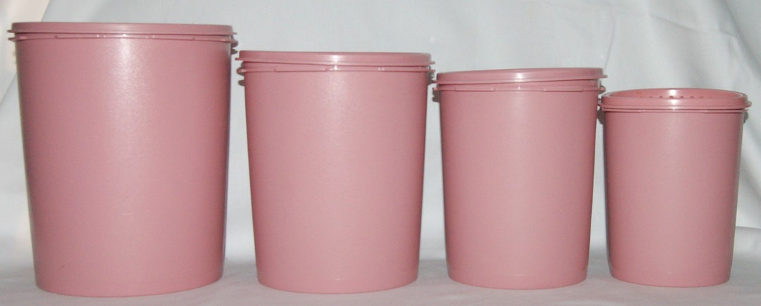 Vintage Tupperware Servalier Plain Mauve Pink Canister Set of Four - Etsy