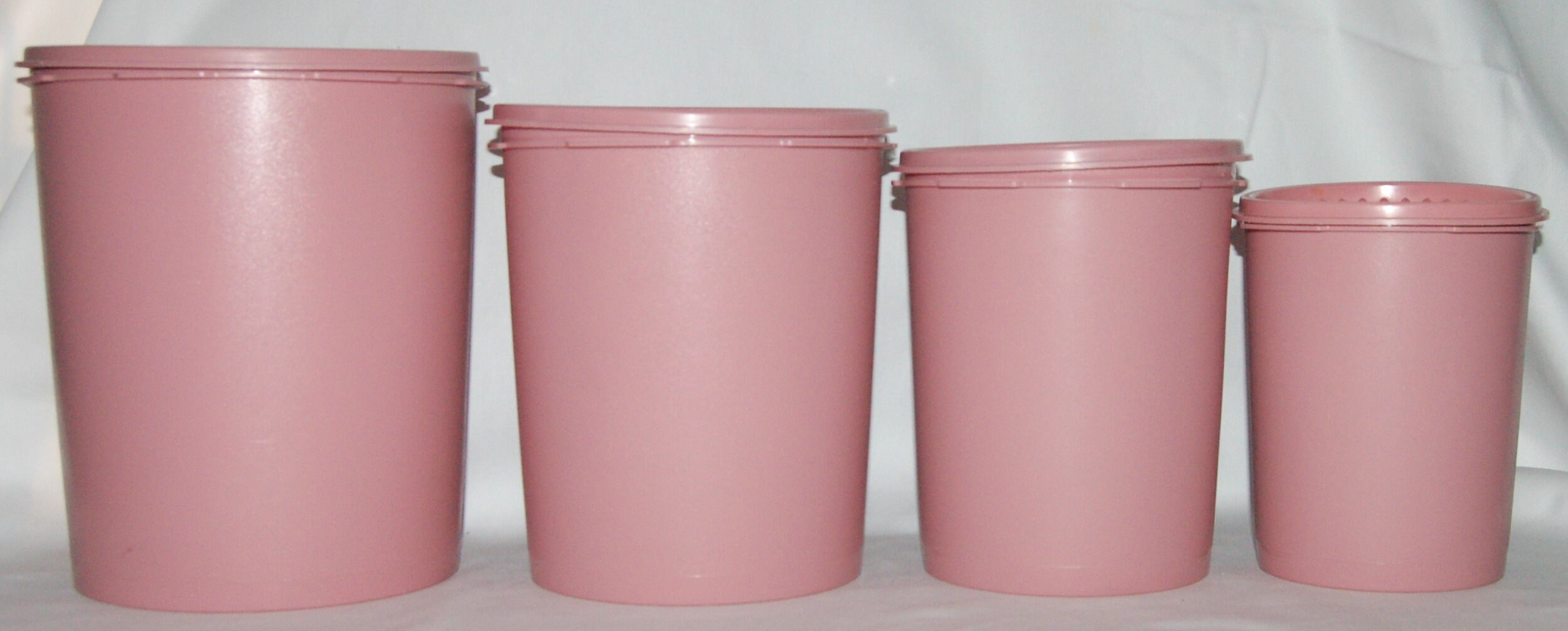 Vintage Tupperware Servalier Plain Mauve Pink Canister Set of Four - Etsy