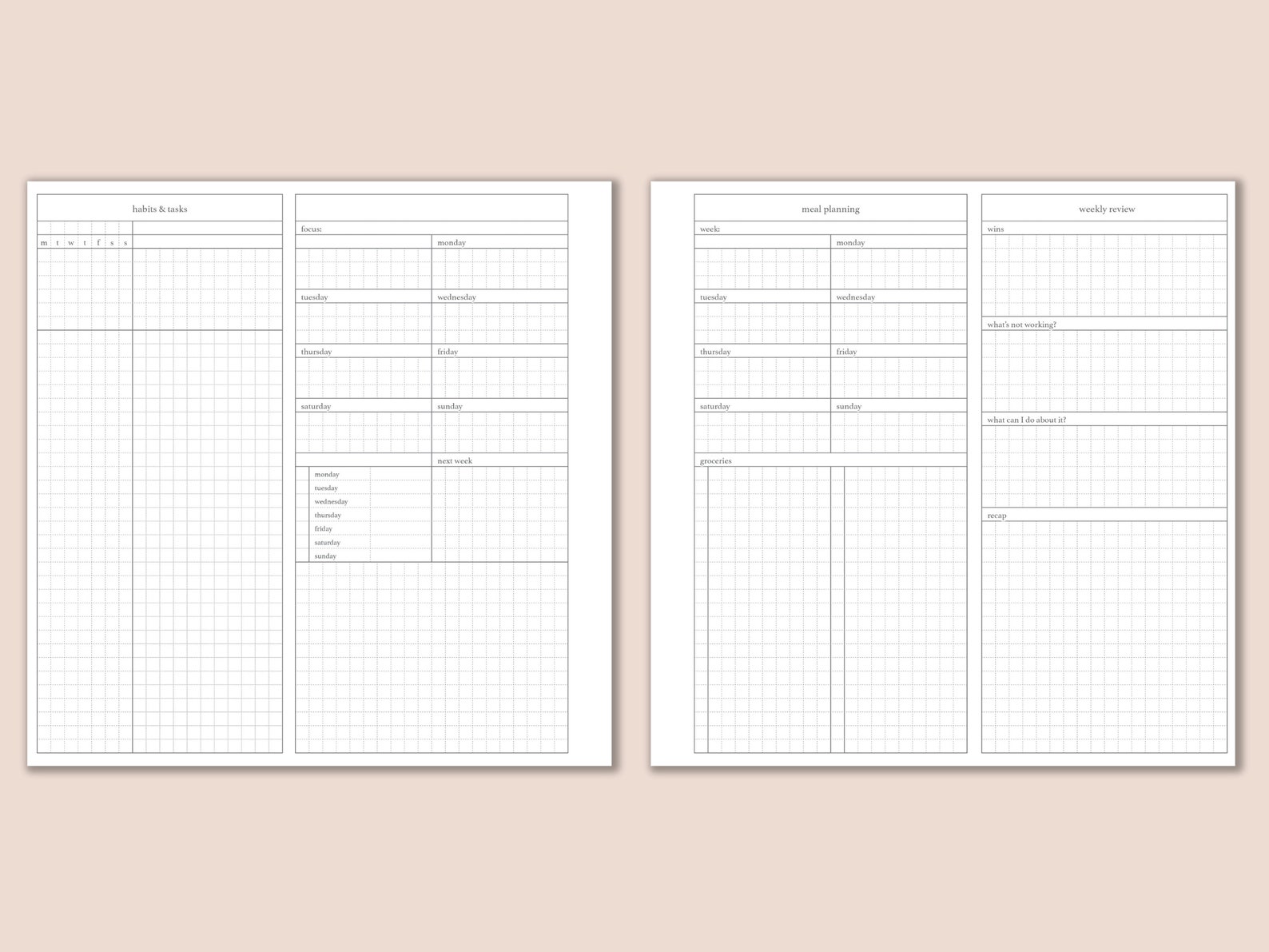 Comprehensive Weekly Dashboard With Fold-out, Printable Personal ...