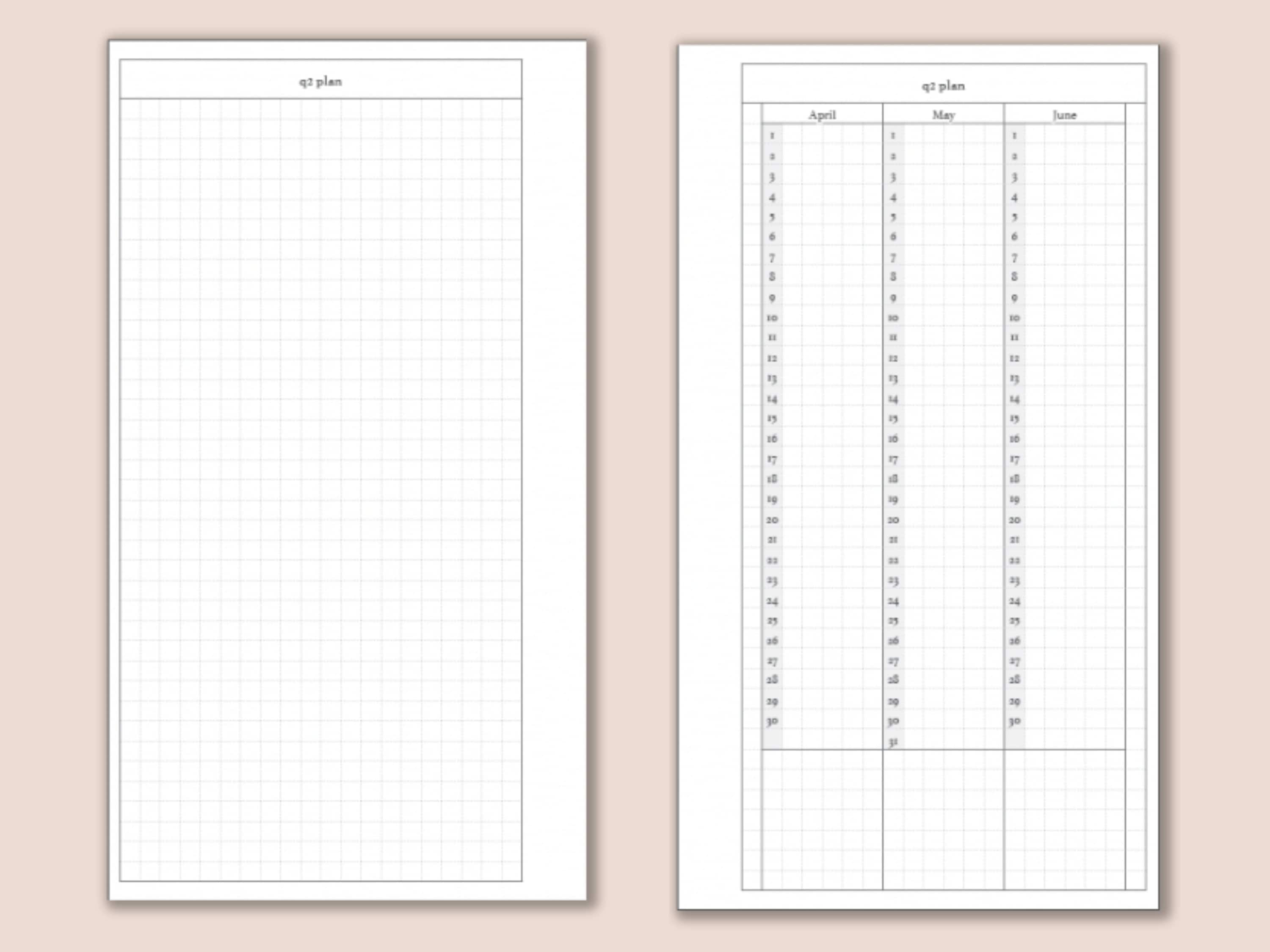 Quarterly/seasonal Plan, Printable Personal Planner Inserts - Etsy
