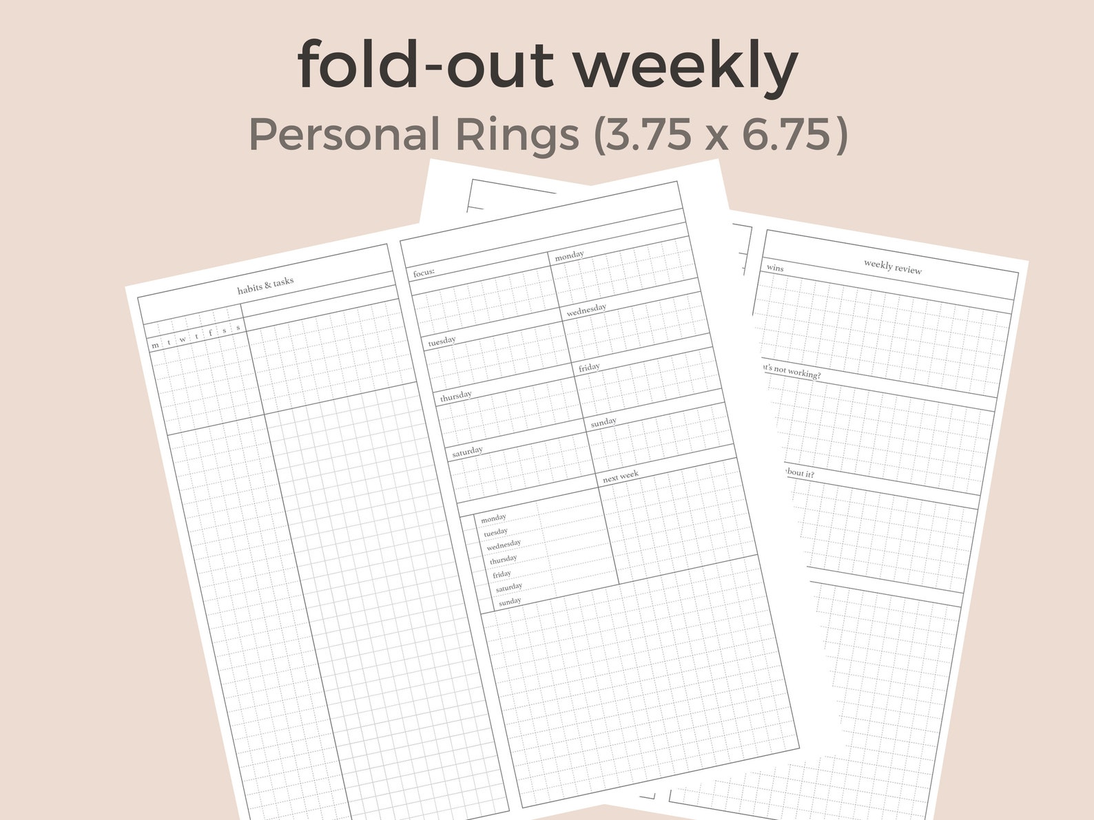 Comprehensive Weekly Dashboard With Fold-out, Printable Personal ...