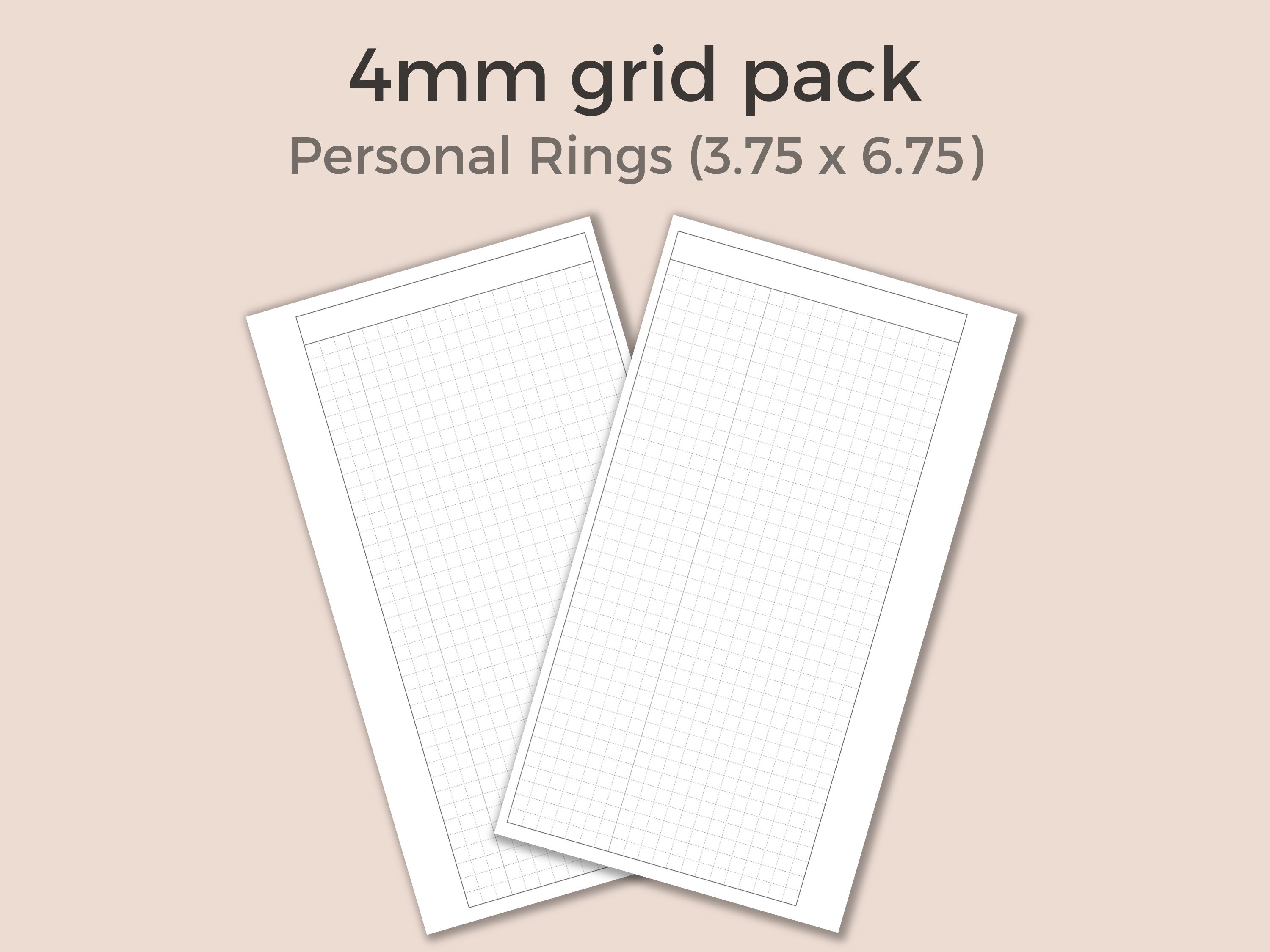 Minimal 4mm Grid Pack, Printable Personal Rings Planner Inserts - Etsy