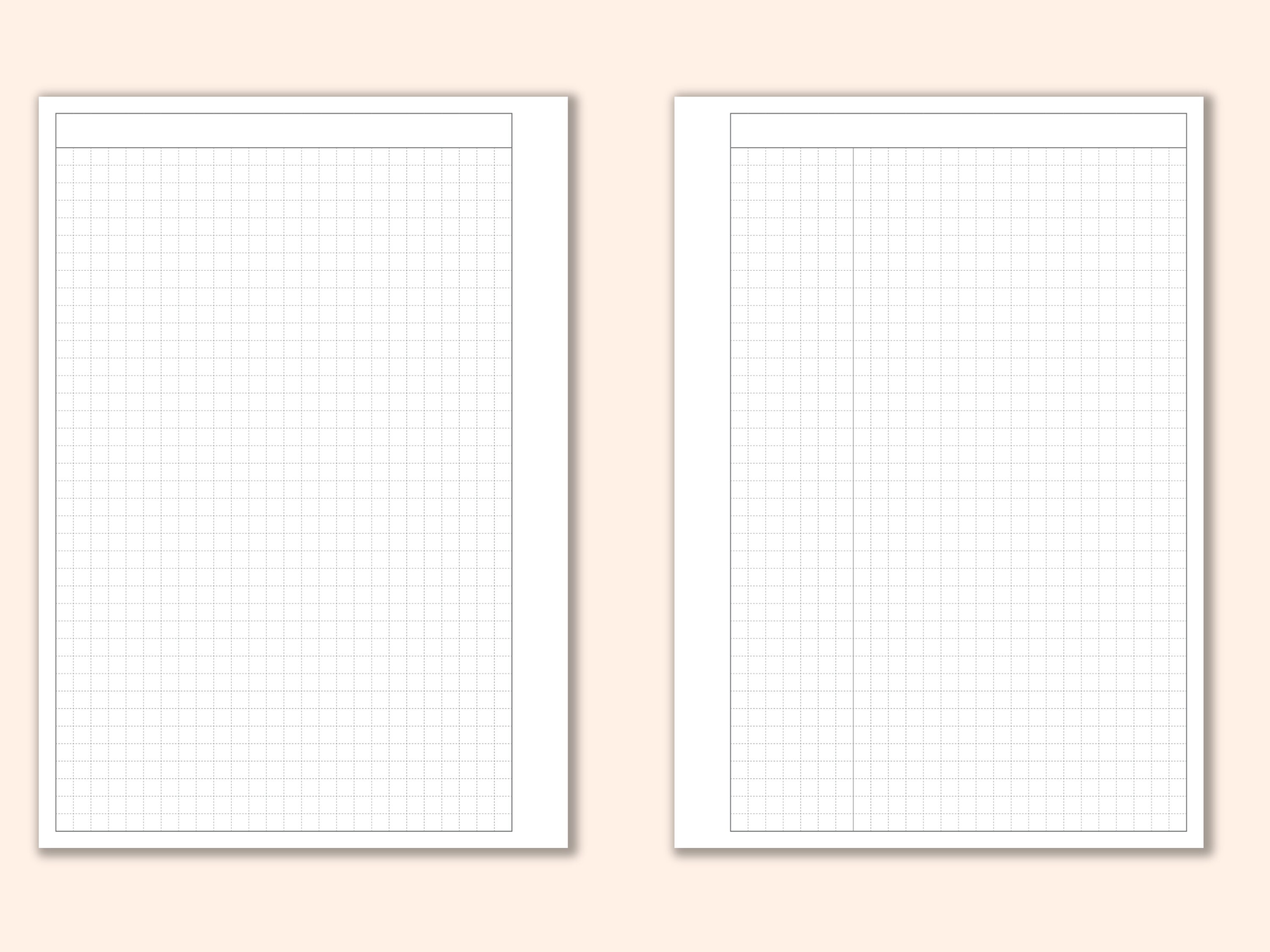 Minimal 4mm Grid Pack, Printable Personal Wide Rings Planner Inserts - Etsy