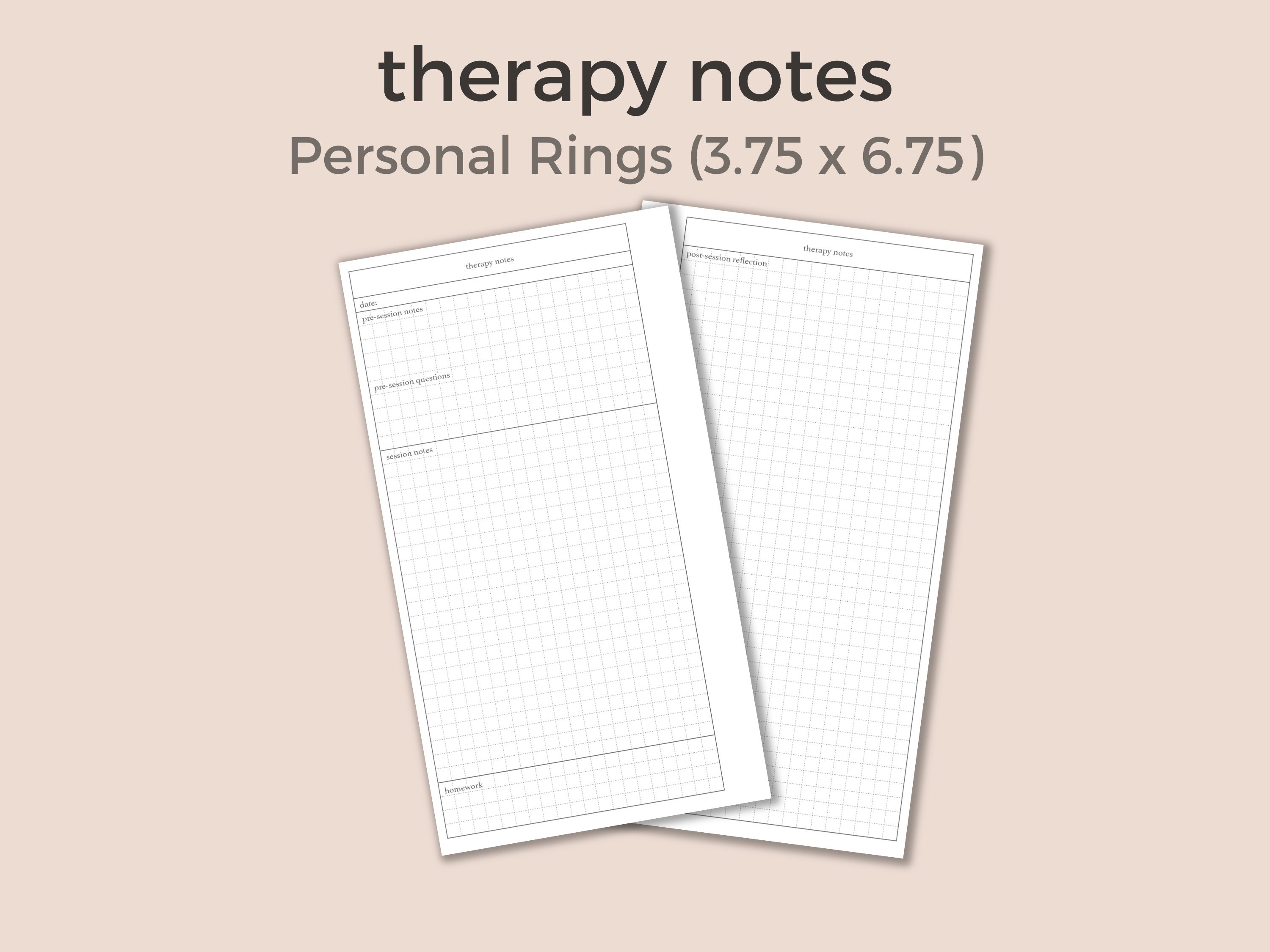 Therapy Notes, Printable Personal Planner Inserts - Etsy