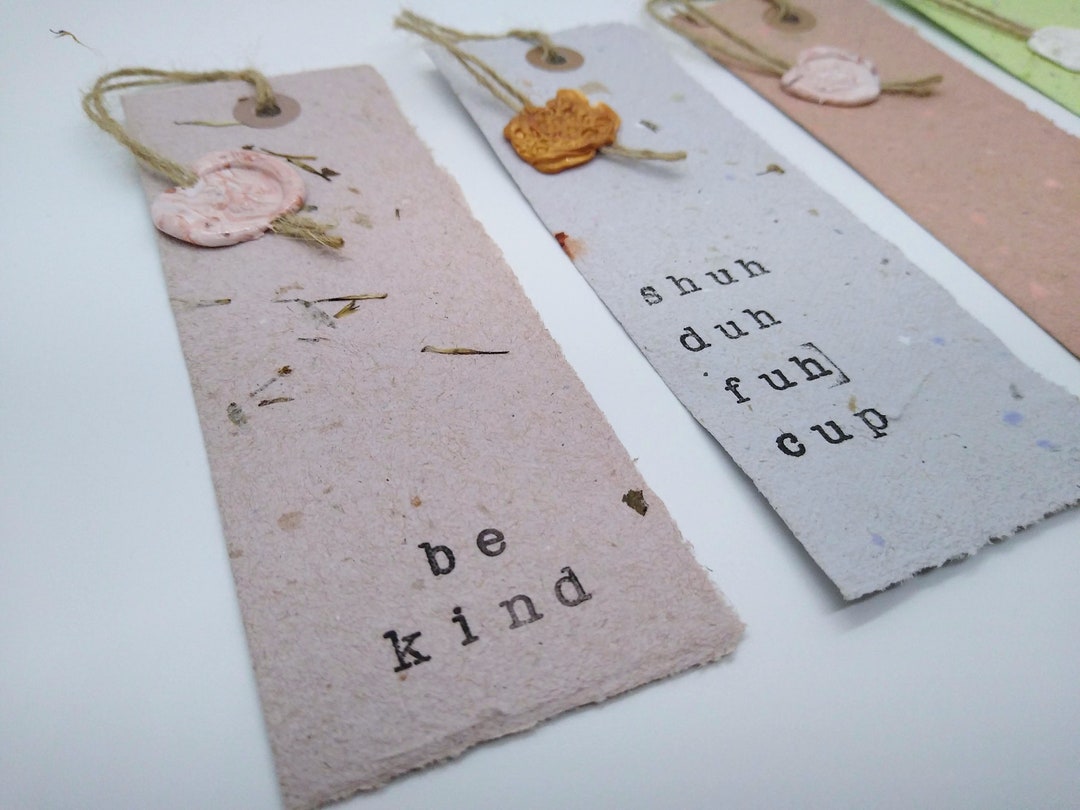 Handmade Seed Paper Bookmark: Plantable Wildflower Gift With Wax Seal ...