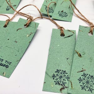 Plantable Holiday Gift Tags, 14 Green Tags With Assorted Stamps ...