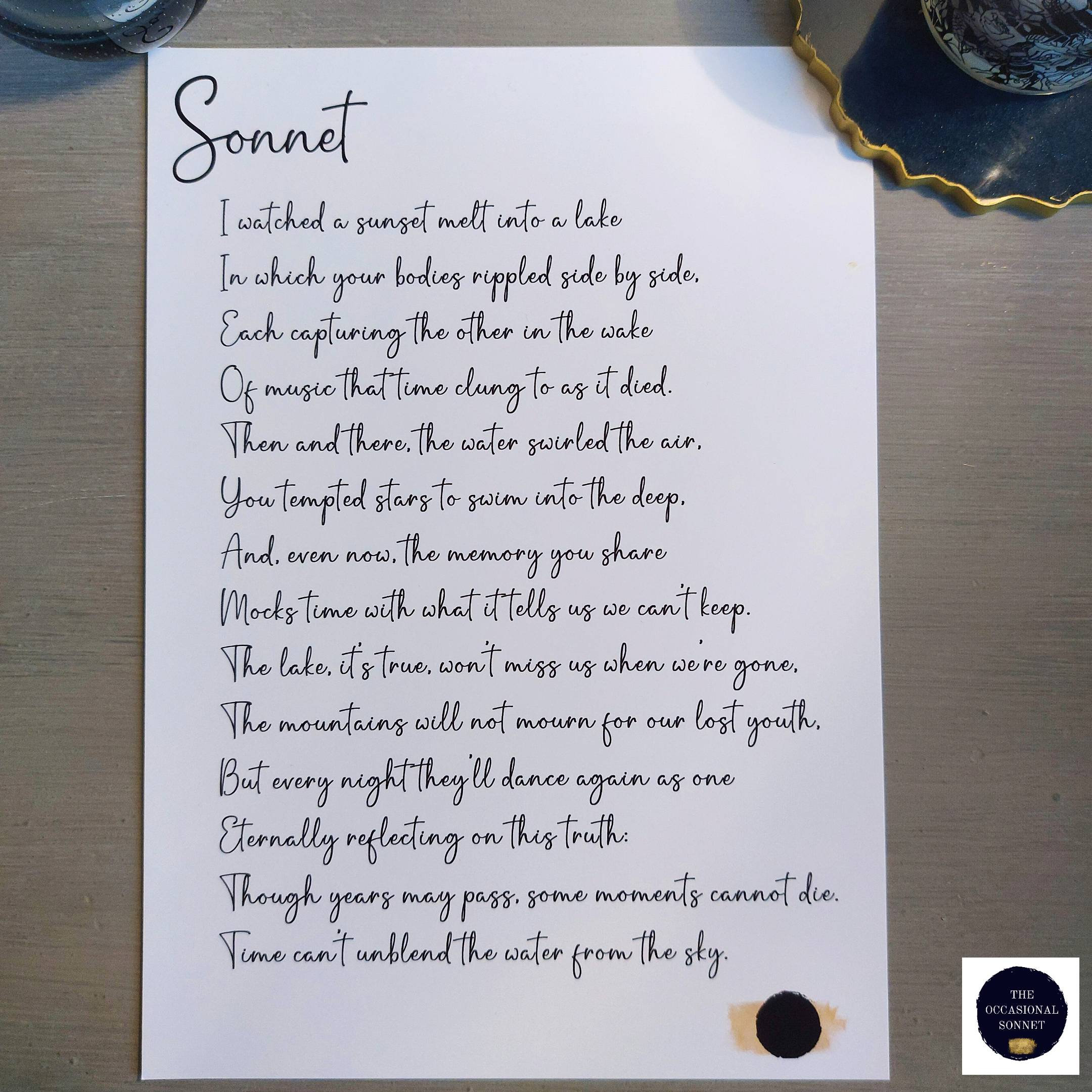 Sonnet/ Poem Bespoke original Sonnets written for wedding | Etsy