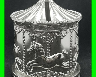 Silver Carousel Bank - Etsy