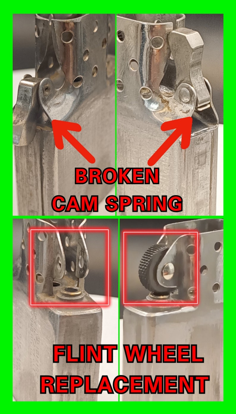Vintage Zippo Insert Repair Service - Cam Springs & Flint Wheels - Etsy