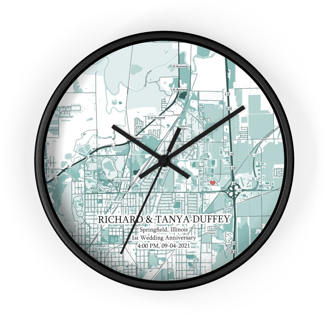 Clock Anniversary , Personalised Clock Map, Personalized Anniversary ...