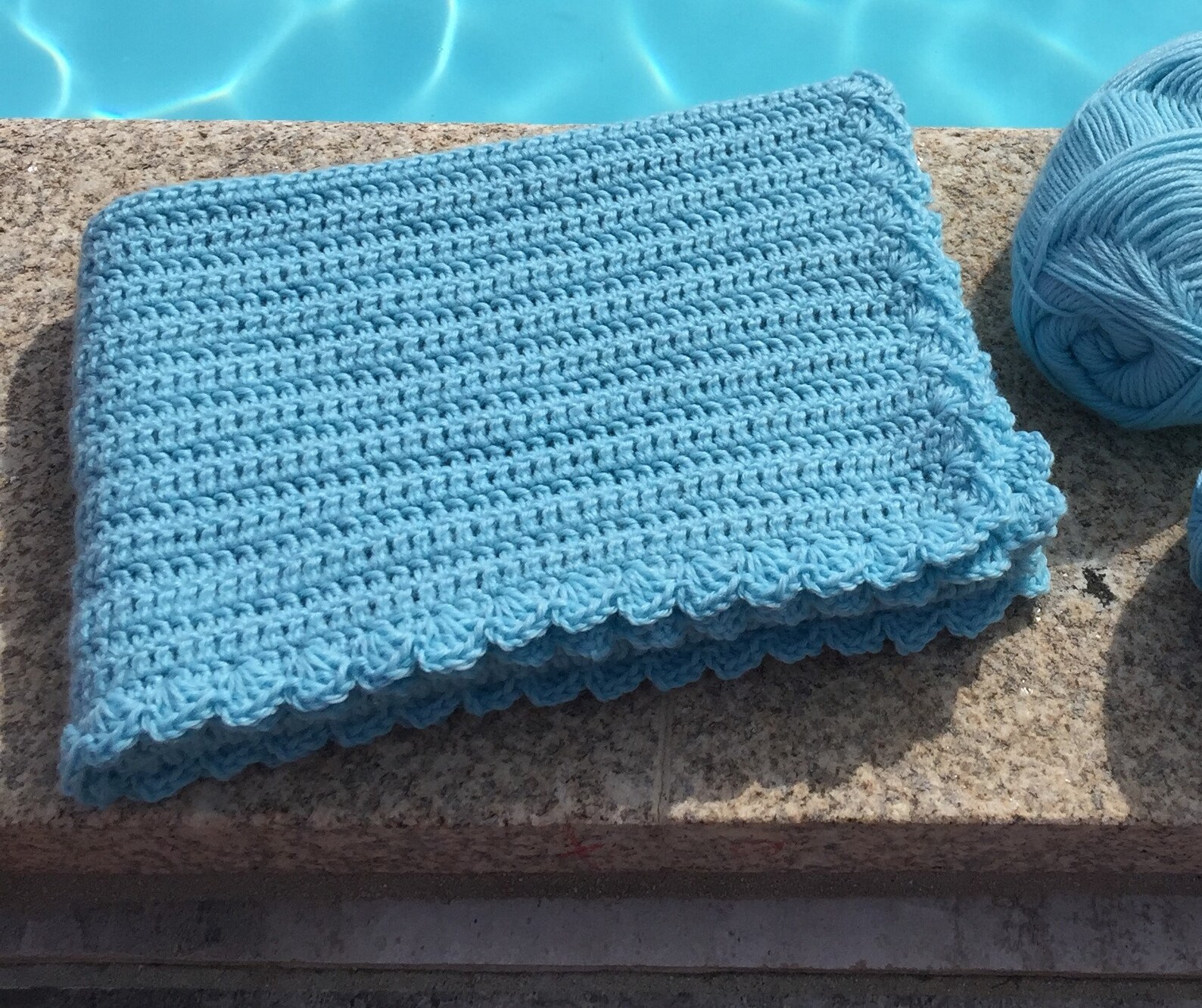 Baby Blanket Crochet, Turquoise Baby Blanket Crochet, Blue Baby Blanket ...