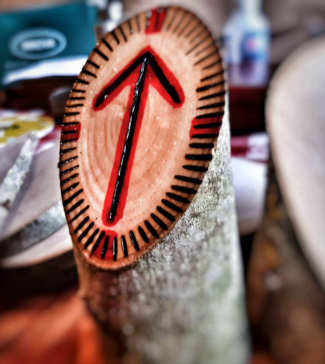 Viking Germanic Pagan Tyr Rune Altar Totem with Natural Bark | Etsy