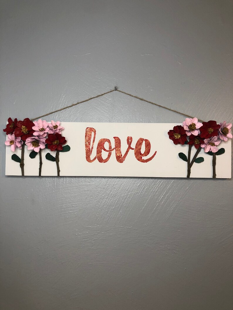 Rustic LOVE Hanging Sign Wedding Decor Valentines Day - Etsy