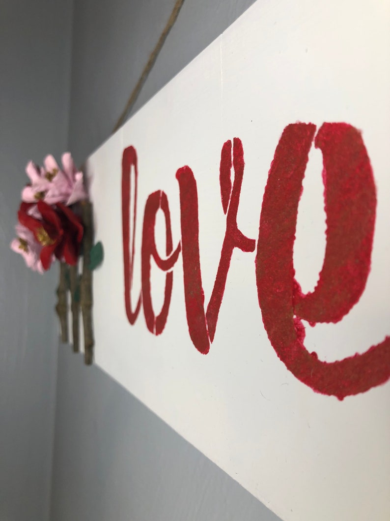 Rustic LOVE Hanging Sign Wedding Decor Valentines Day - Etsy