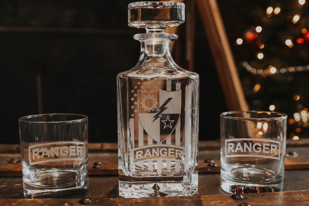 Ranger Whiskey Decanter Set, Ranger Battalion, ETS Gift, PCS Gift, RASP ...