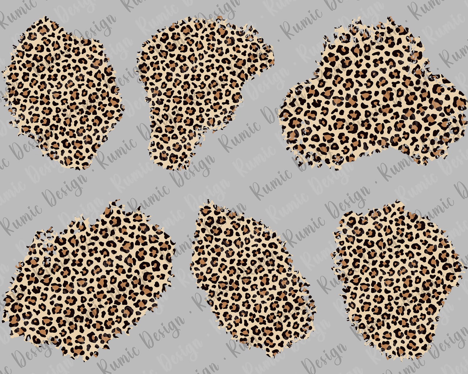 Grunge Leopard Patches PNG, Distressed Sublimation Patches PNG ...