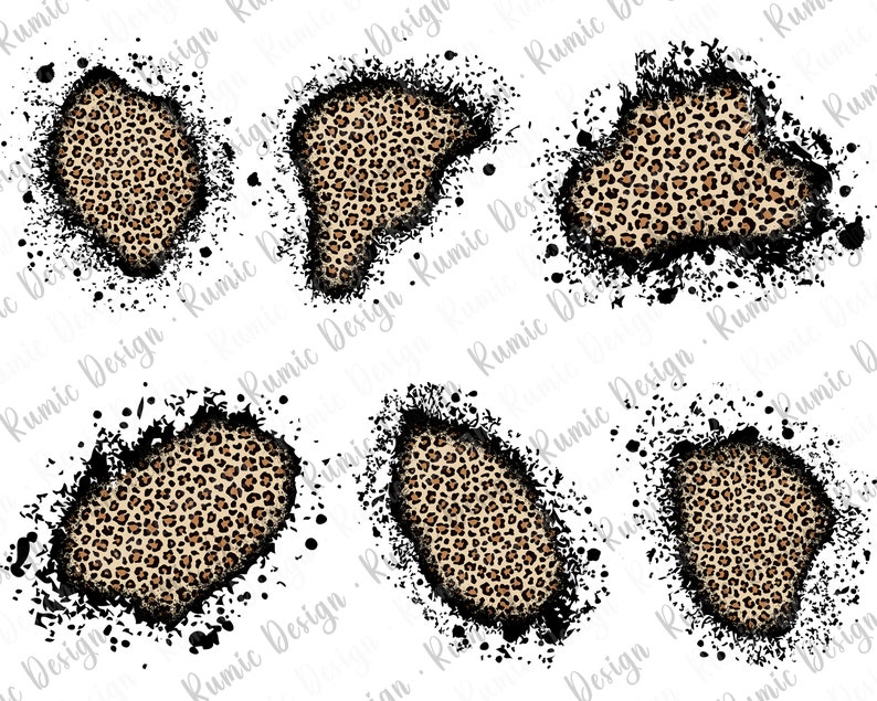 Grunge Leopard Patches PNG, Distressed Sublimation Patches PNG ...