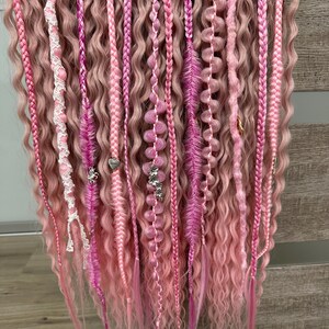 Full Set of Bohemian Crochet Dreadlocks and Pink Textures Breads Pink ...