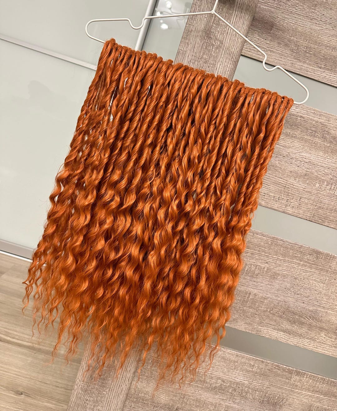 Light Red Wavy Double Ended Dreadlocks Orange Curly Hair Dreadlocks ...
