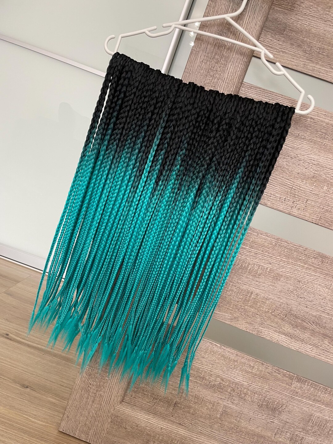 Black to Green Synthetic Braids, Full Set Double Ended Volume Braids ...