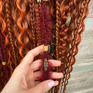 Bohemian Curls Cooper Dreads and Textured Braids Soft Red Curly Wavy ...