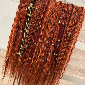 Bohemian Curls Cooper Dreads and Textured Braids Soft Red Curly Wavy ...