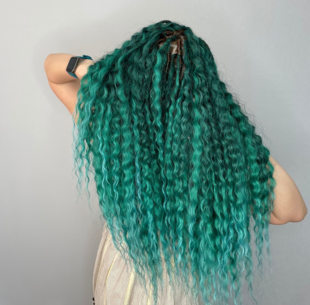 Synthetic Curly Emerald Dreads 60 DE Full Set Wavy De Dreadlocks ...