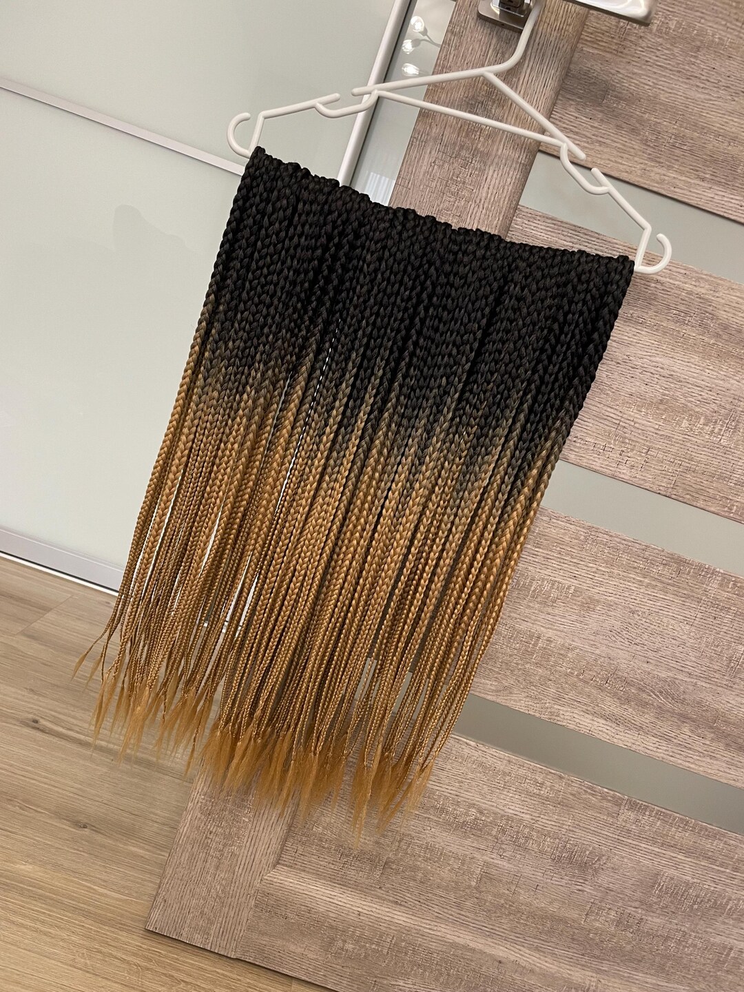 Natural Look Ombre Braids Full Set 60 DE Black to Blonde Synthetic ...